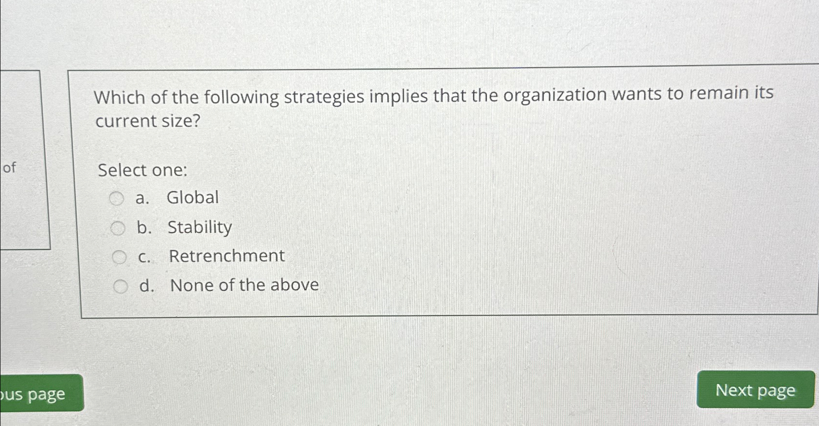 Solved Which of the following strategies implies that the | Chegg.com