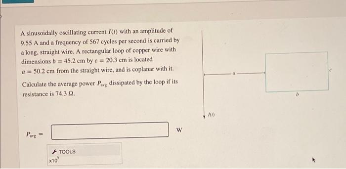 Solved A sinusoidally oscillating current It) with an | Chegg.com