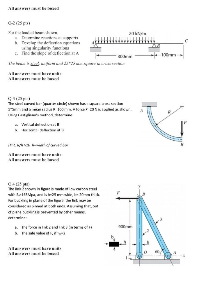 Solved For the loaded beam shown, a. Determine reactions at | Chegg.com