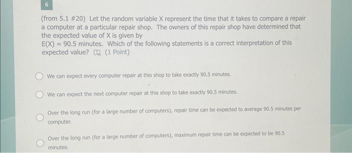 Solved (from 5.1 \#20) Let the random variable X represent | Chegg.com