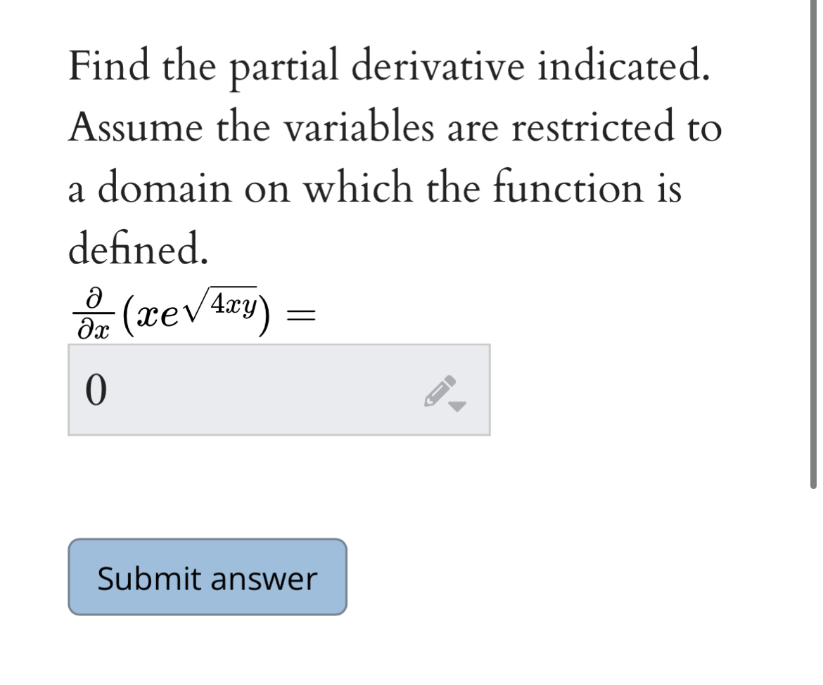 Solved Find the partial derivative indicated. Assume the | Chegg.com