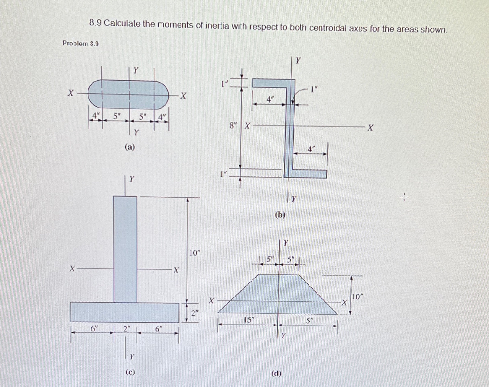 8.9 ﻿Calculate the moments of inertia with respect to | Chegg.com