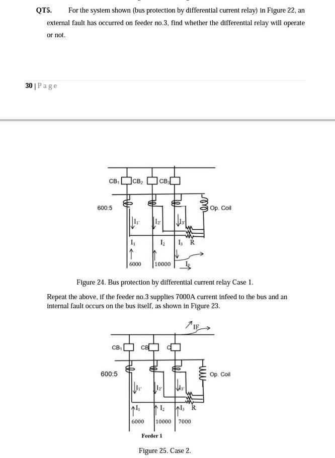 QT5. For the system shown (bus protection by | Chegg.com