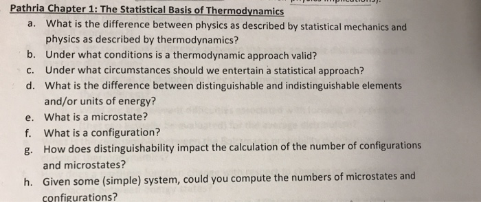 Solved Pathria Chapter 1: The Statistical Basis of | Chegg.com