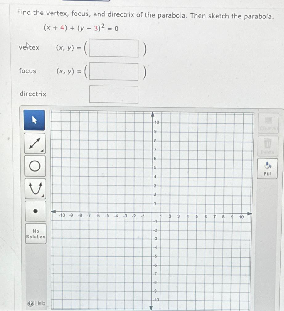Solved Find the vertex, focus, and directrix of the | Chegg.com