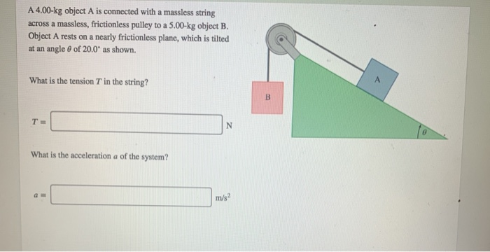 Solved A4.00-kg object A is connected with a massless string | Chegg.com