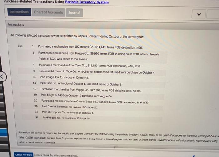 Solved Purchase-Related Transactions Using Periodic | Chegg.com