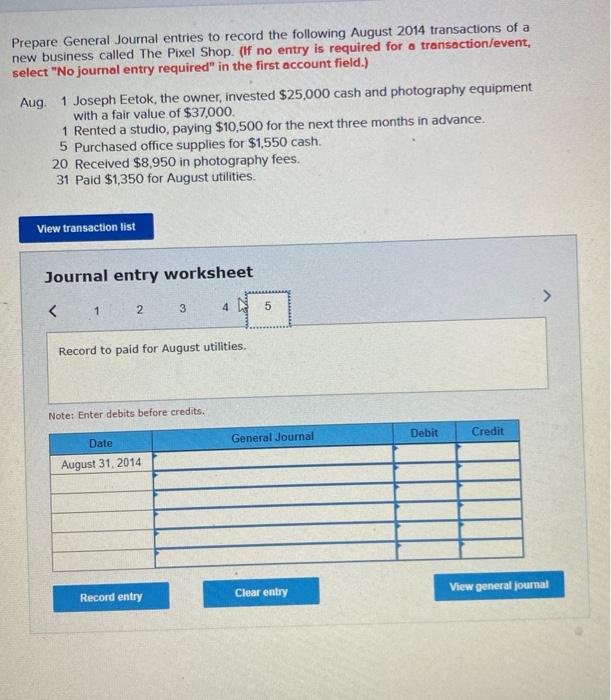 Solved Prepare General Journal entries to record the | Chegg.com