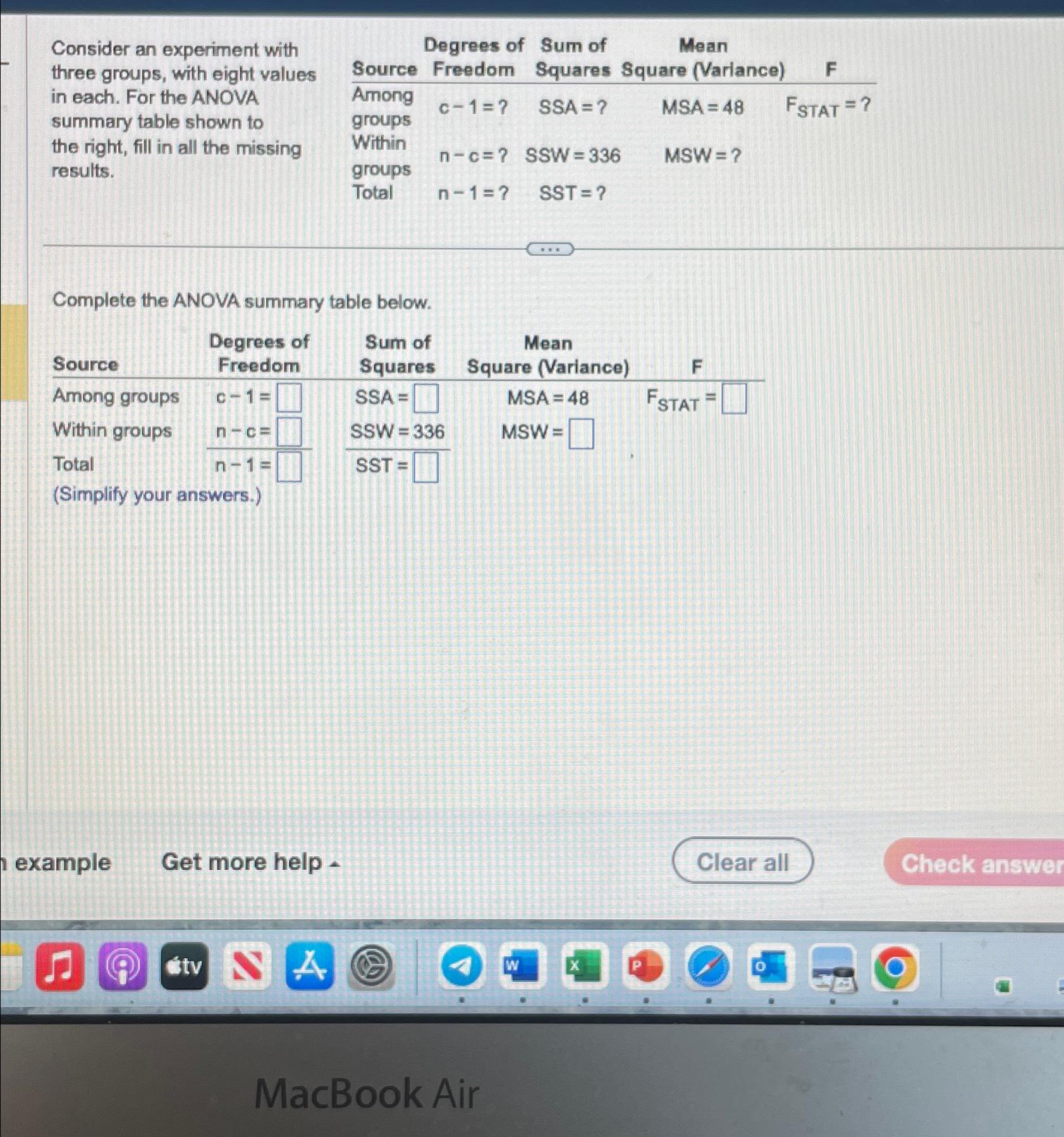Solved Consider an experiment with three groups, with eight | Chegg.com