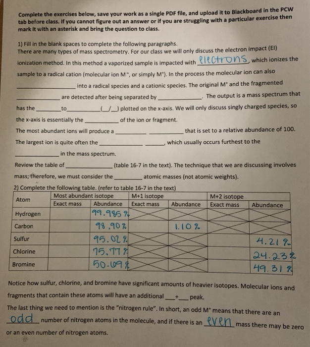 Solved to Complete the exercises below, save your work as a | Chegg.com