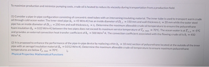 Solved To maximize production and minimize pumping costs, | Chegg.com