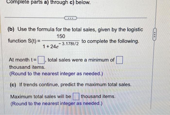 Solved The graph gives the total cumulative sales S(t), in | Chegg.com