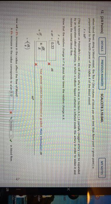 Solved 12. (2/8 Points] DETAILS PREVIOUS ANSWERS SCALCET8 | Chegg.com