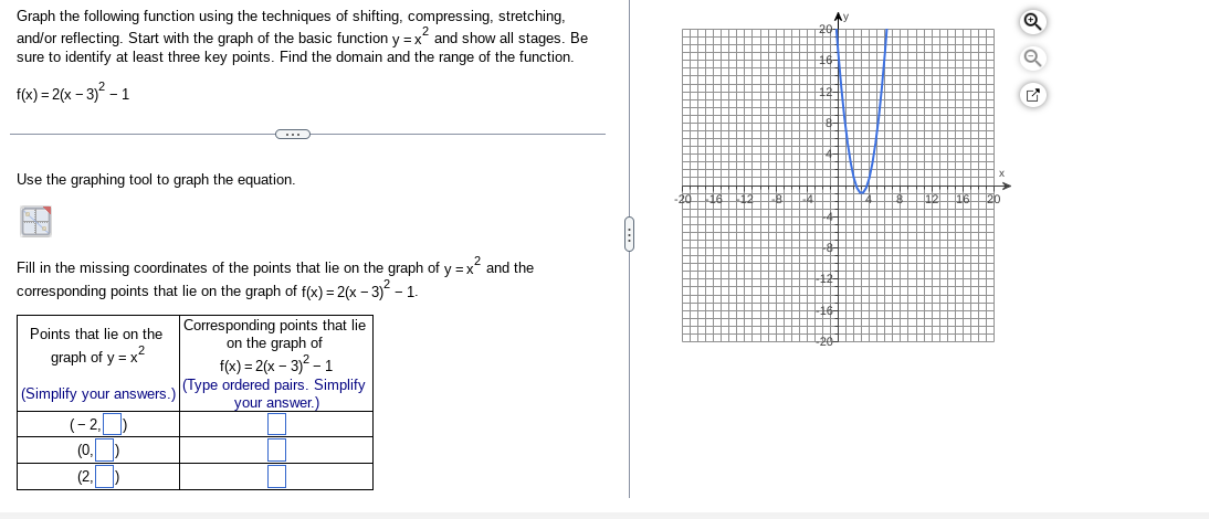Solved Fill in the missing coordinates of the points that | Chegg.com