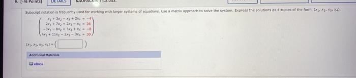Solved 6.-/6 Points DETAILS Subscript notationis frequently | Chegg.com