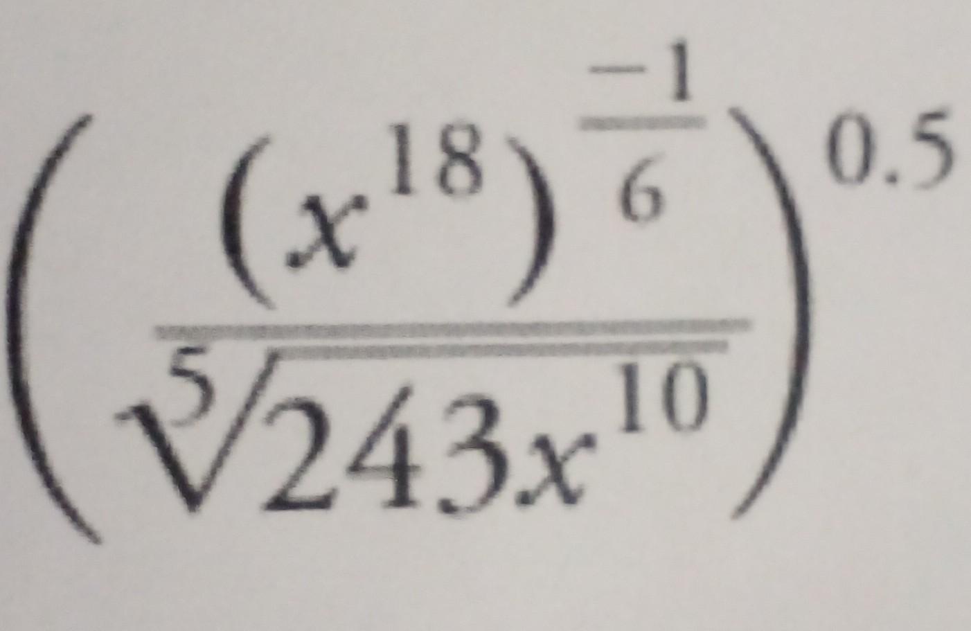 Solved (5243x10(x18)6−1)0.5 | Chegg.com