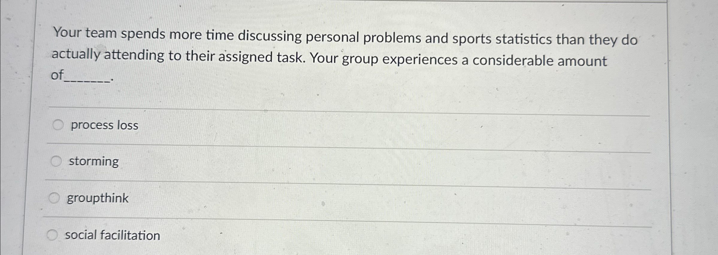 Solved Your team spends more time discussing personal | Chegg.com