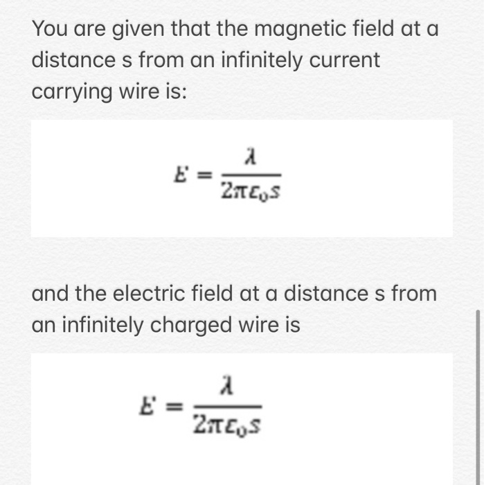 Solved Suppose you have two infinite long straight wires | Chegg.com
