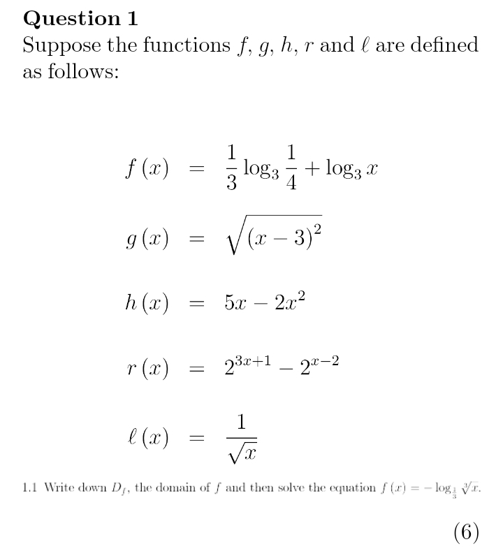 Solved Question 1Suppose the functions f,g,h,r ﻿and l ﻿are | Chegg.com