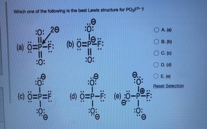 Solved Which one of the following is the best Lewis | Chegg.com