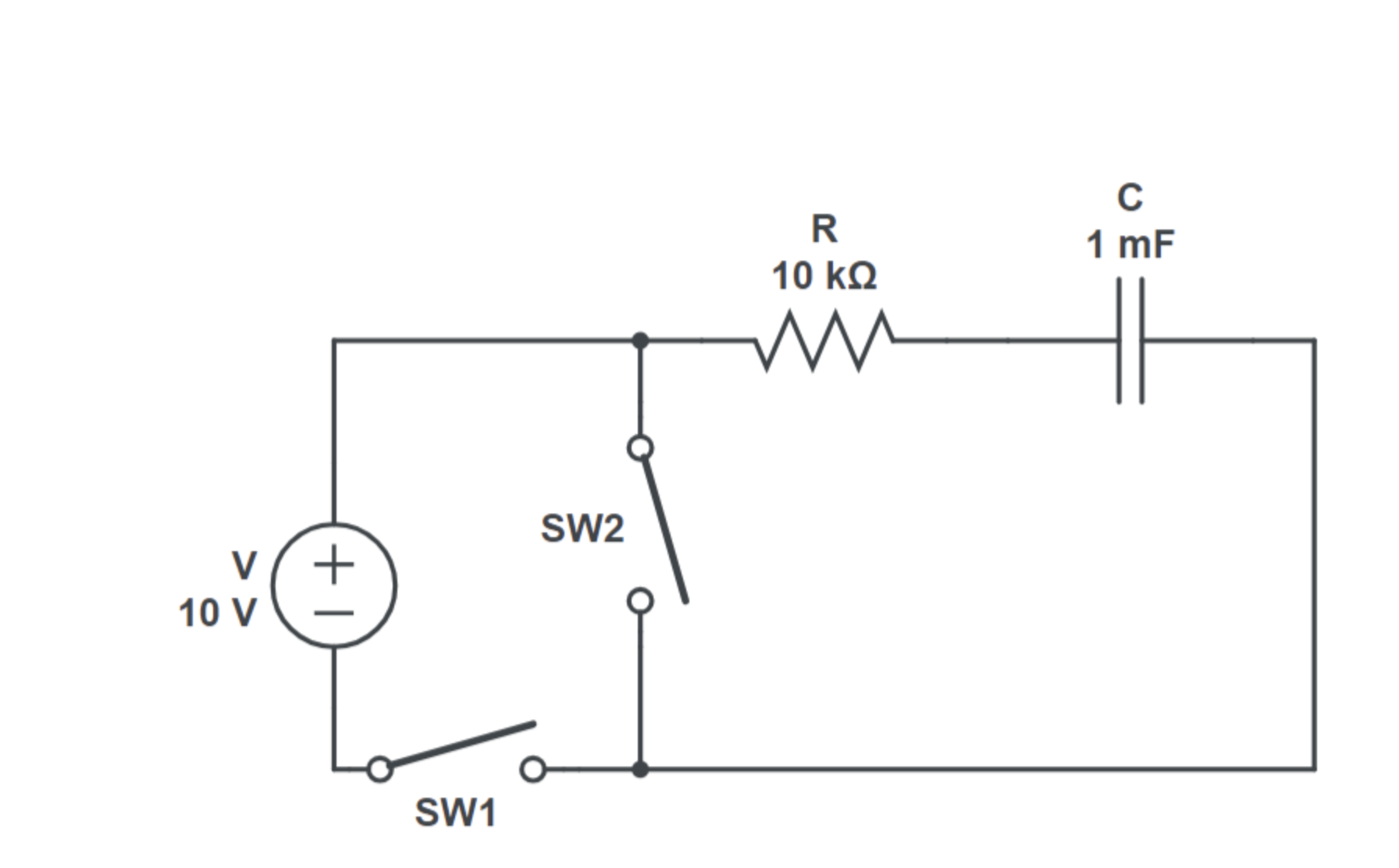 Solved Open the SW1 ﻿switch, close the SW2 ﻿switch and | Chegg.com