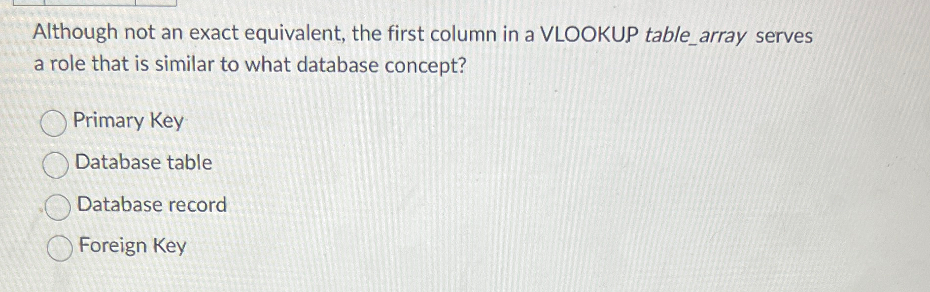 Solved Although not an exact equivalent, the first column in | Chegg.com