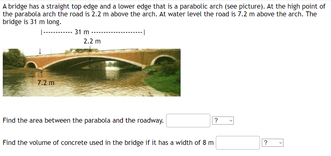 Solved A bridge has a straight top edge and a lower edge | Chegg.com