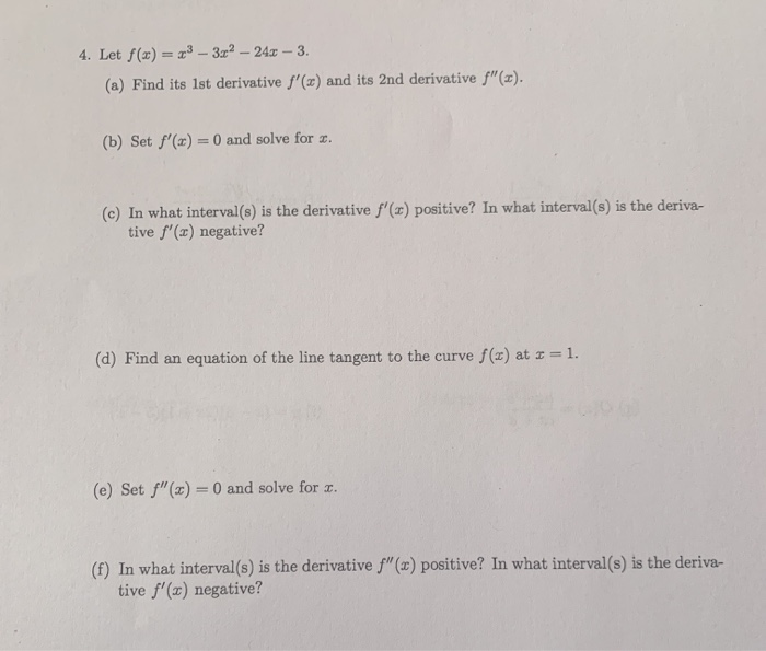 Solved Mathematics 51 TAKE-HOME WORKSHEET 2: DERIVATIVE | Chegg.com