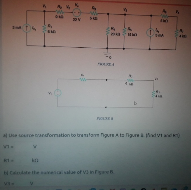 Solved a) ﻿Use source transformation to transform Figure A | Chegg.com