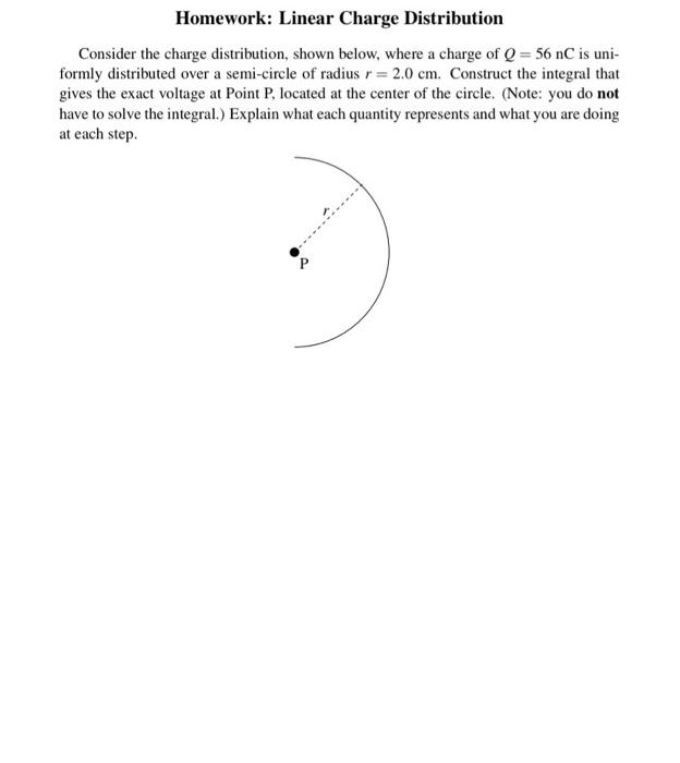 Solved Homework: Linear Charge Distribution Consider the | Chegg.com
