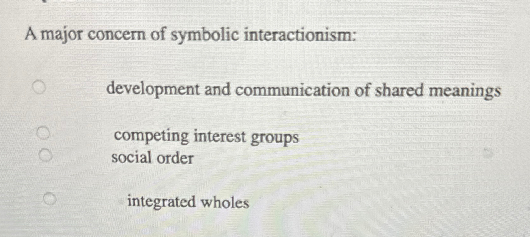 Solved A major concern of symbolic | Chegg.com