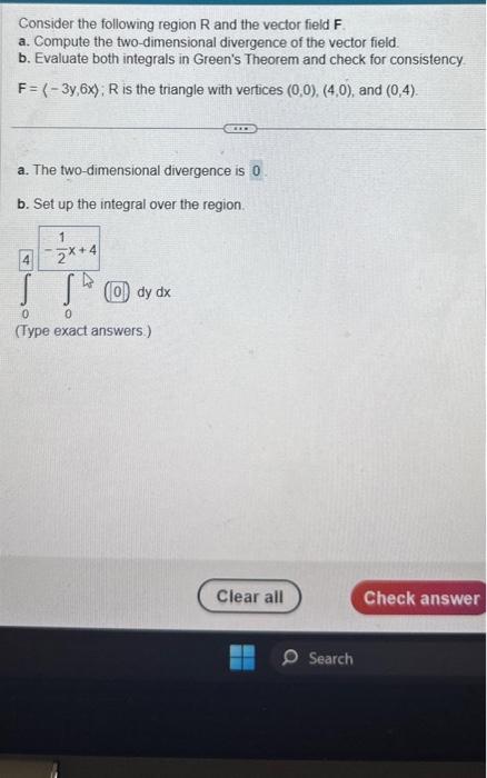Solved Consider the following region R and the vector field | Chegg.com