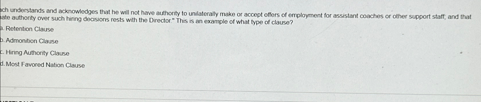 Solved ach understands and acknowledges that he will not | Chegg.com