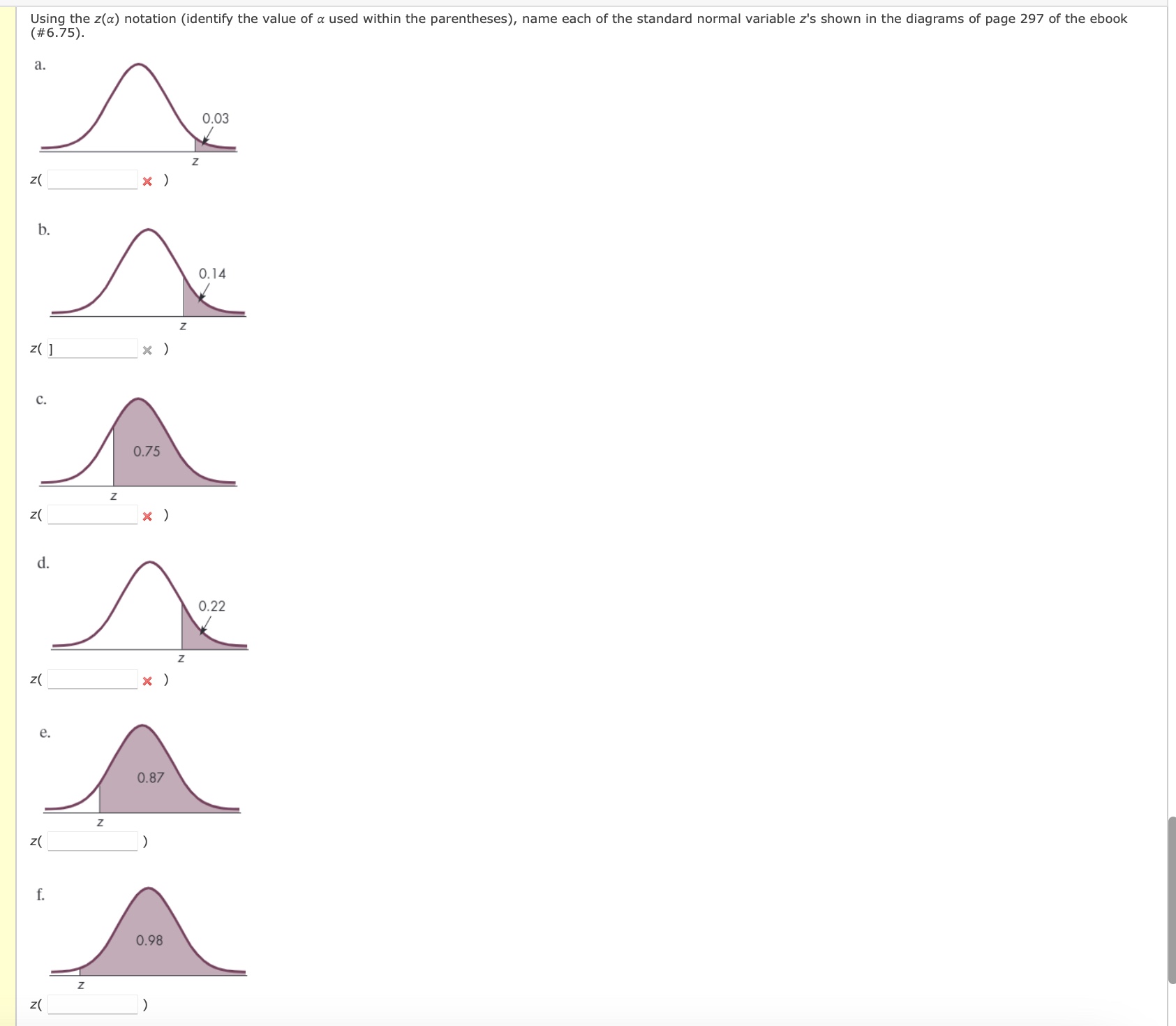 Using the z(α) ﻿notation (identify ﻿the value of α | Chegg.com