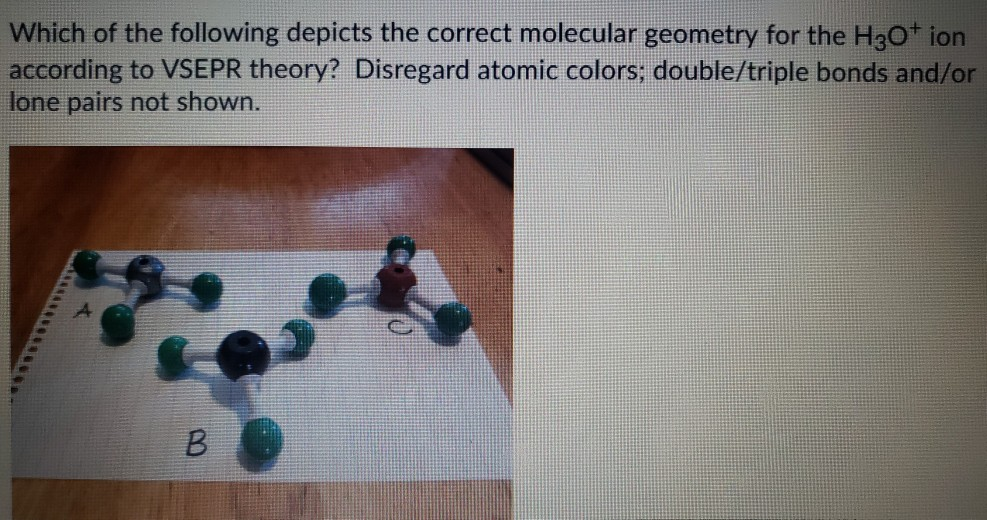 Solved Which of the following depicts the correct molecular | Chegg.com