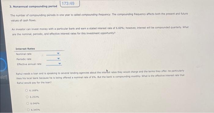 Solved The number of compounding periods in one year is | Chegg.com
