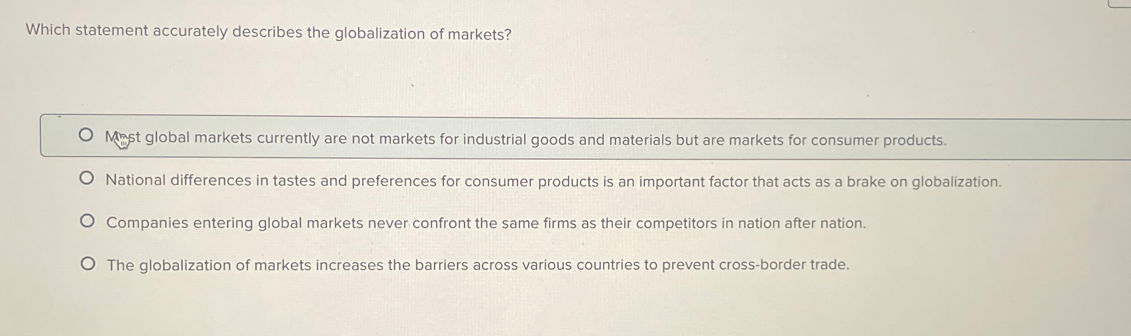 Solved Which statement accurately describes the | Chegg.com