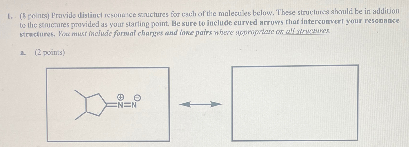 Solved (8 ﻿points) ﻿Provide distinct resonance structures | Chegg.com