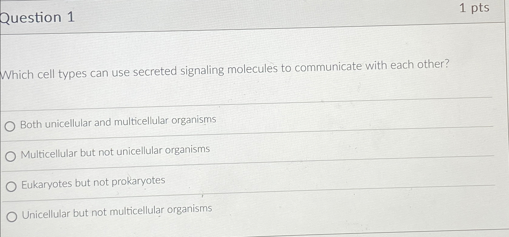 Solved Question 1Which cell types can use secreted signaling | Chegg.com
