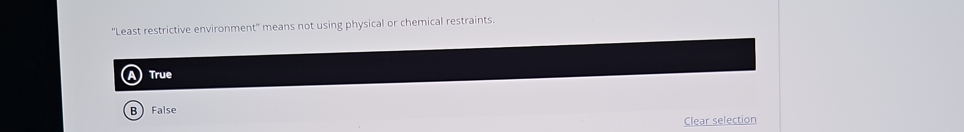 Solved "Least restrictive environment" means not using | Chegg.com