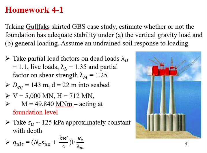 Homework 4-1Taking Gullfaks skirted GBS case study, | Chegg.com