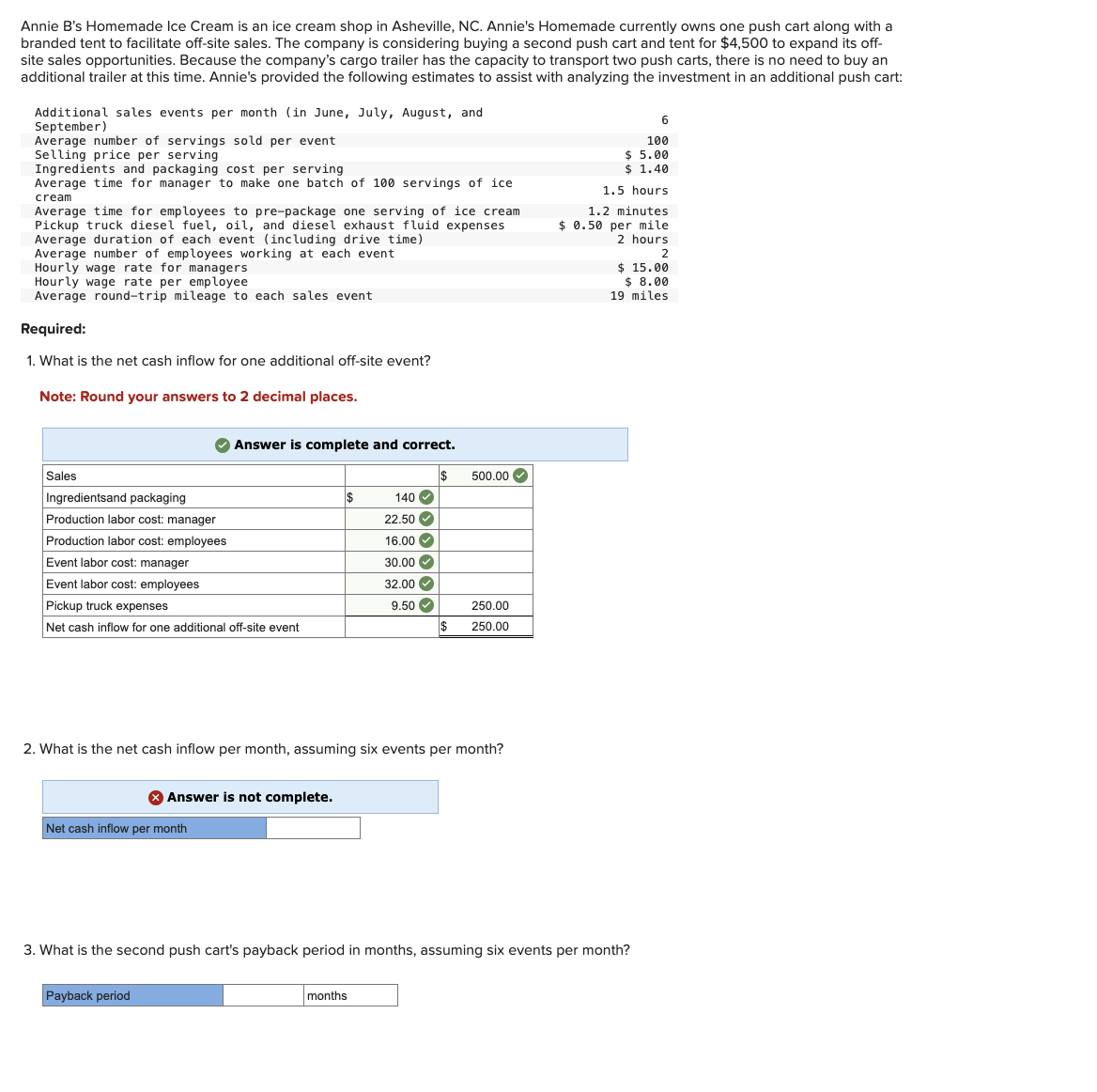 Solved Annie B's Homemade Ice Cream is an ice cream shop in | Chegg.com