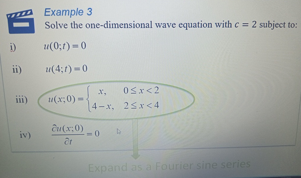 Solved Example 3Solve the one-dimensional wave equation with | Chegg.com
