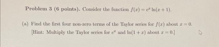 Solved Problem 3 (6 points). Consider the function | Chegg.com