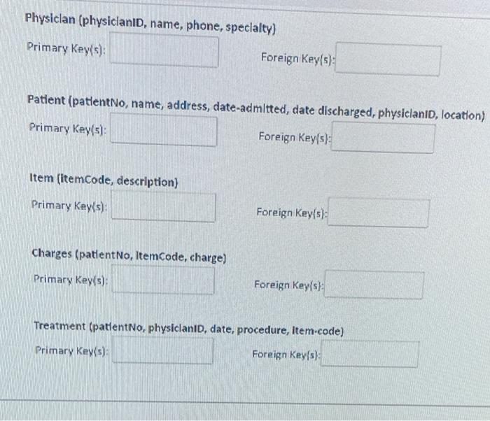 Solved onsider the following database schema, and for each | Chegg.com