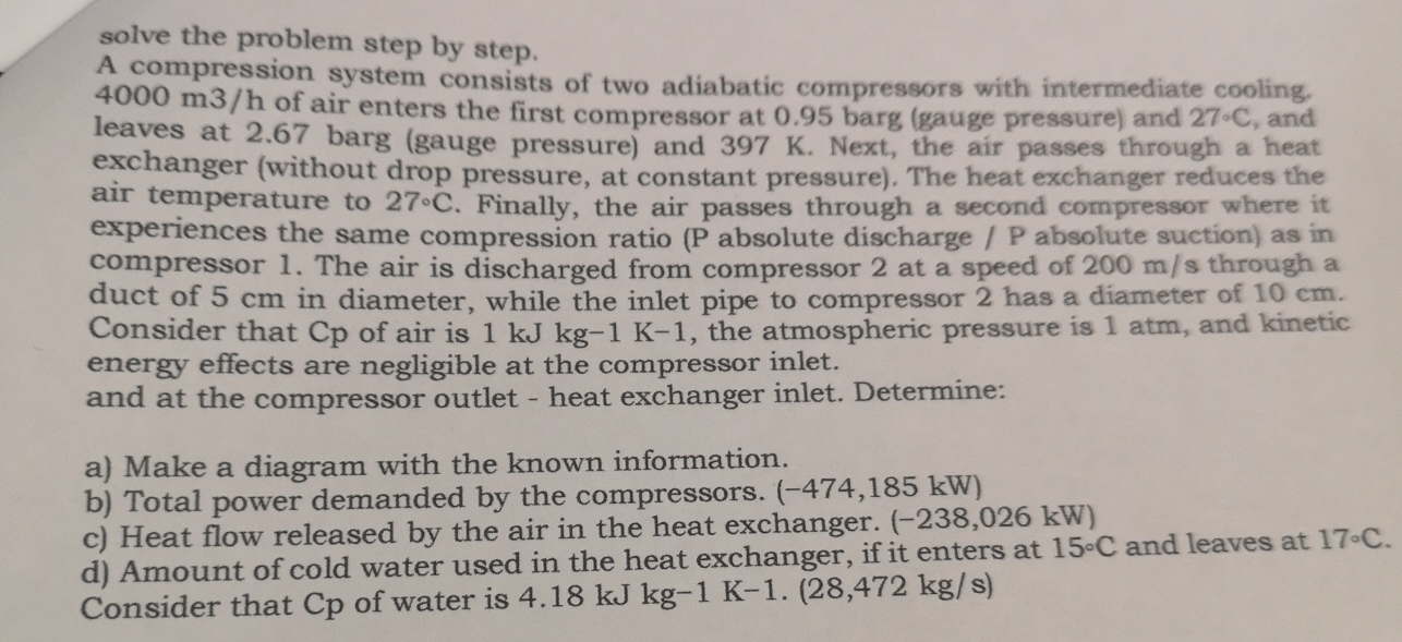 solve the problem step by step.A compression system | Chegg.com