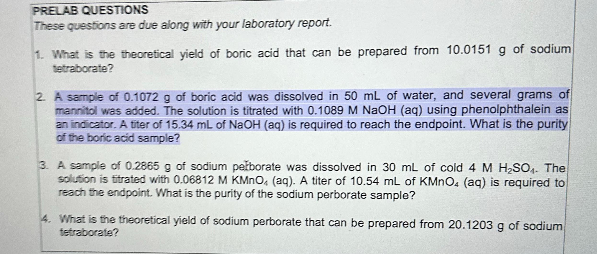 Solved I need help with 2 ﻿PRELAB QUESTIONSThese questions | Chegg.com