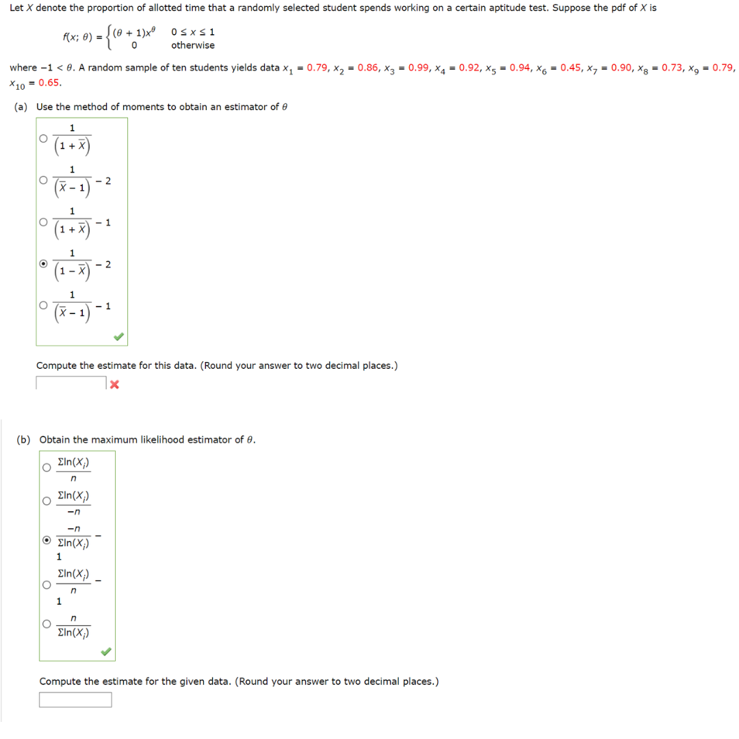 Solved Let x ﻿denote the proportion of allotted time that a | Chegg.com