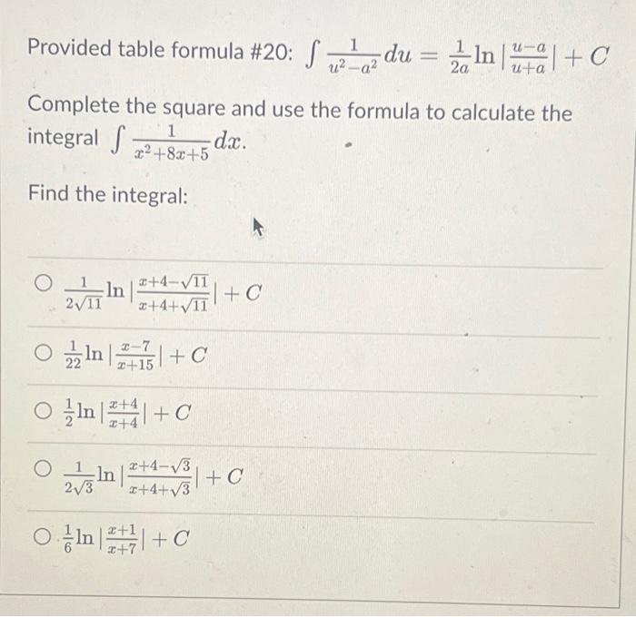 Solved Provided Table Formula 20 
