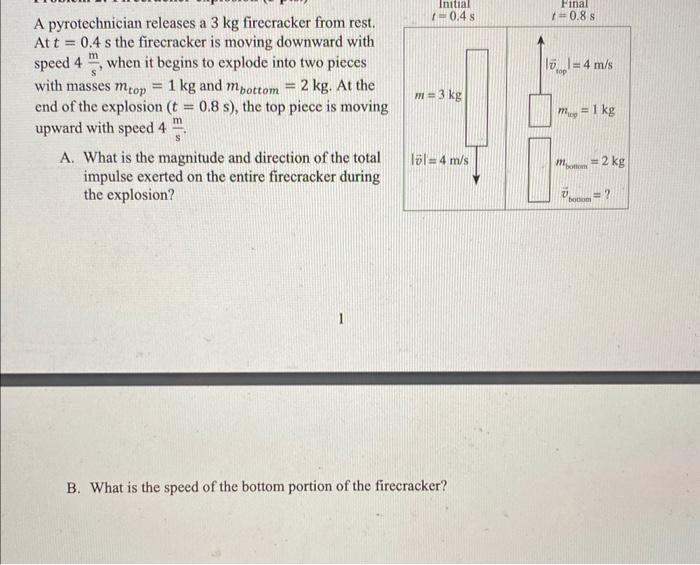 Solved A pyrotechnician releases a 3 kg firecracker from | Chegg.com